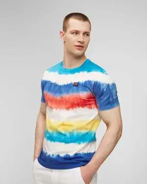 PAUL  SHARK Tie-dye Print Cotton T-shirt