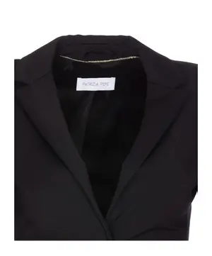 Patrizia Pepe Single-breasted Blazer With Slit Sleeves - Black