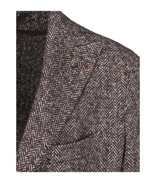 Tagliatore Herringbone Blazer Jacket - Black