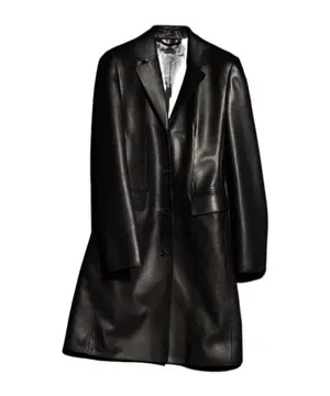 GUCCI Gucci Single-Breasted Leather Coat