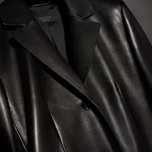 Gucci Single-breasted Leather Coat