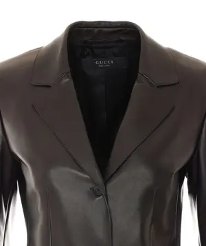 Gucci Single-breasted Leather Coat