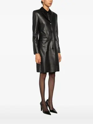 Gucci Single-breasted Leather Coat