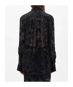 ANN DEMEULEMEESTER Floral Jacquard Tie Neck Shirt