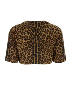 Valentino Garavani Leopard Print Cropped Top