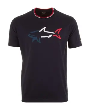 PAUL  SHARK Logo-print Detail T-shirt - Black
