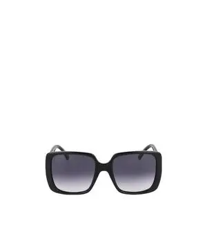 Gucci Oversized Square Sunglasses With Gold Gg Detail - Black