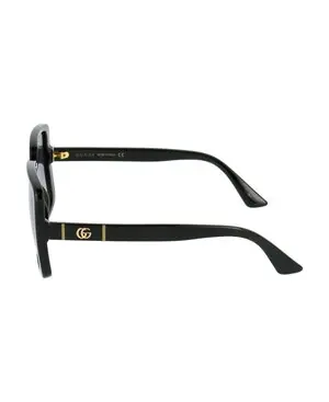 Gucci Oversized Square Sunglasses With Gold Gg Detail - Black