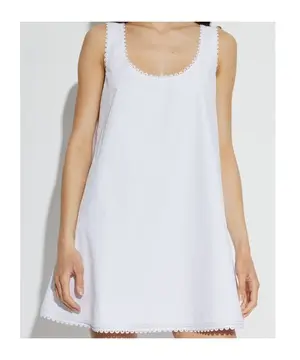 RÓHE Sleeveless Scallop Trim Mini Dress