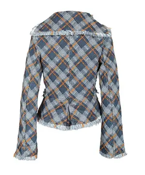 VIVIENNE WESTWOOD Frayed Check Jacket - Gray