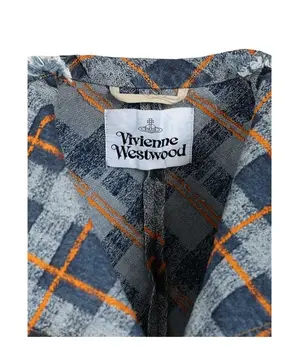VIVIENNE WESTWOOD Frayed Check Jacket - Gray
