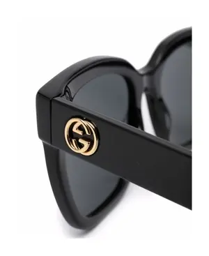 Gucci Square Frame Sunglasses With Logo Detail - Black