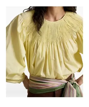 Polo Ralph Lauren Pleated Long-sleeve Blouse