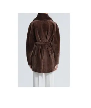 Nour Hammour Long-sleeved Coat With Shawl Collar And Waist Tie