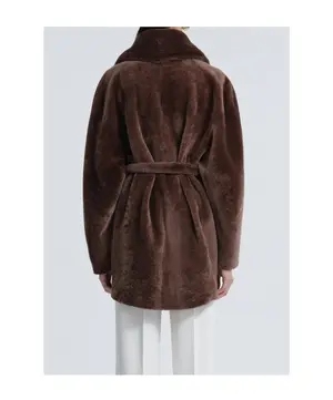 Nour Hammour Long-sleeved Coat With Shawl Collar And Waist Tie