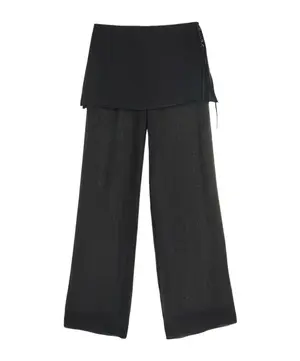 Paloma Wool Layered Sheer Wide-leg Pants With Skirt Overlay - Black