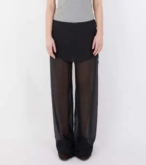 Paloma Wool Layered Sheer Wide-leg Pants With Skirt Overlay