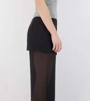 Paloma Wool Layered Sheer Wide-leg Pants With Skirt Overlay