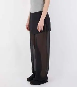 Paloma Wool Layered Sheer Wide-leg Pants With Skirt Overlay