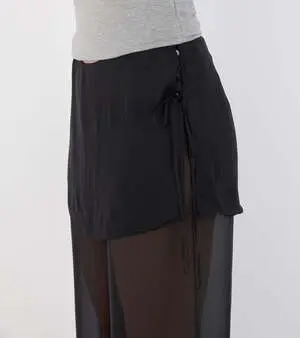 Paloma Wool Layered Sheer Wide-leg Pants With Skirt Overlay