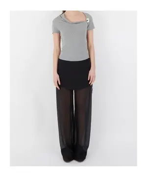 Paloma Wool Layered Sheer Wide-leg Pants With Skirt Overlay