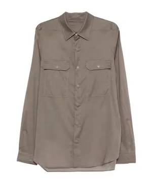 Rick Owens Chest-pocket Long-sleeve Shirt Jacket - Brown