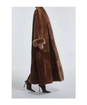 Nour Hammour Sima Grand Shearling Coat - Toffee