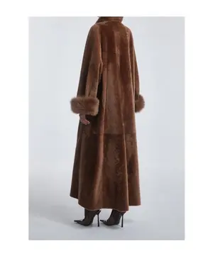 Nour Hammour Sima Grand Shearling Coat - Toffee