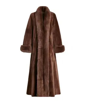 Nour Hammour Sima Grand Shearling Coat - Toffee