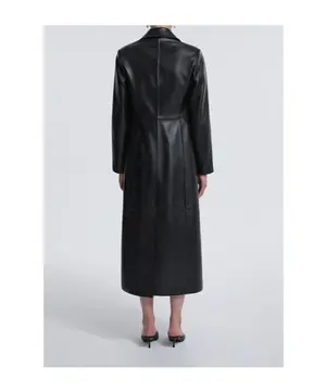 Nour Hammour Gotham Sleek Leather Coat