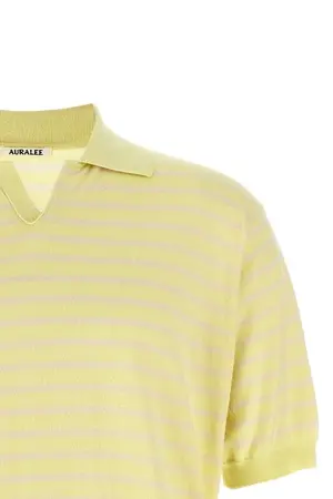 Auralee Collared Long-sleeve Polo Shirt