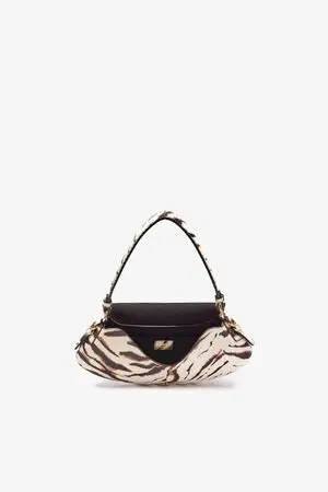 GANNI B-kat Printed Shoulder Bag - Egret