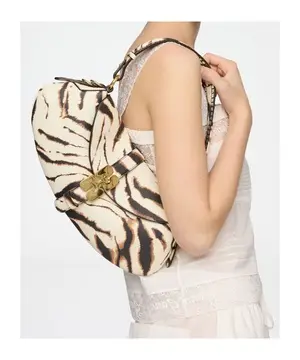 GANNI B-kat Printed Shoulder Bag - Egret