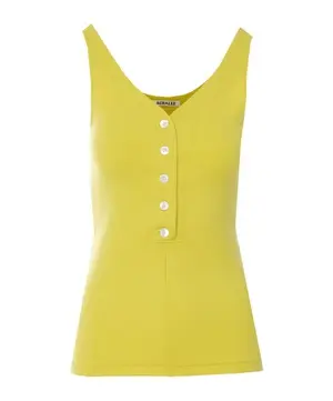Auralee Sleeveless Vest With Button Detail