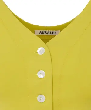 Auralee Sleeveless Vest With Button Detail
