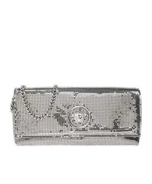 Versace Embellished Chain-linked Clutch Bag