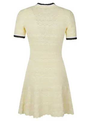 SELF-PORTRAIT Pointelle Knit Mini Dress