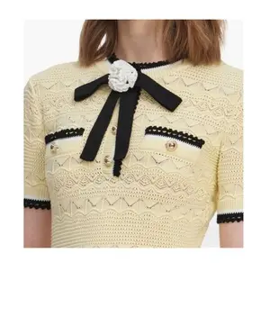 SELF-PORTRAIT Pointelle Knit Mini Dress