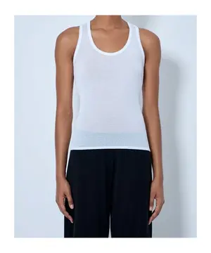 THE ROW Cendrea Ribbed Racerback Tank Top - White