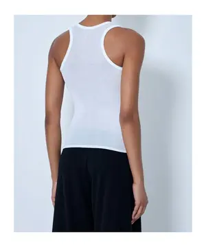 THE ROW Cendrea Ribbed Racerback Tank Top - White