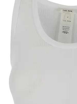 THE ROW Cendrea Ribbed Racerback Tank Top - White