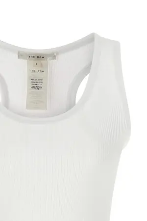 THE ROW Cendrea Ribbed Racerback Tank Top - White