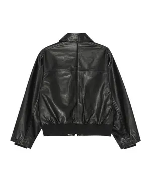 ROTATE BY BIRGER CHRISTENSEN Zip Leather Bomber Jacket