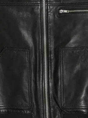 ROTATE BY BIRGER CHRISTENSEN Zip Leather Bomber Jacket