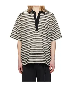 SONG FOR THE MUTE Striped Polo Shirt