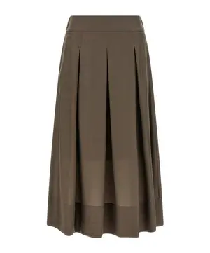 Peserico Pleated A-line Midi Skirt