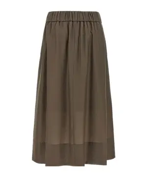 Peserico Pleated A-line Midi Skirt