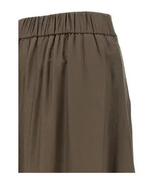 Peserico Pleated A-line Midi Skirt