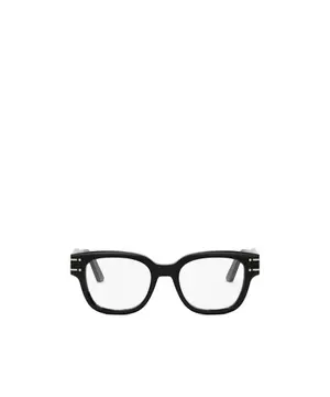 Dior Rectangle Frame Eyeglasses With Logo Detail - Black