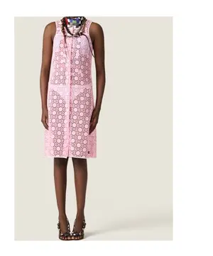Miu Miu Sleeveless Poplin Dress With Detachable Petticoat